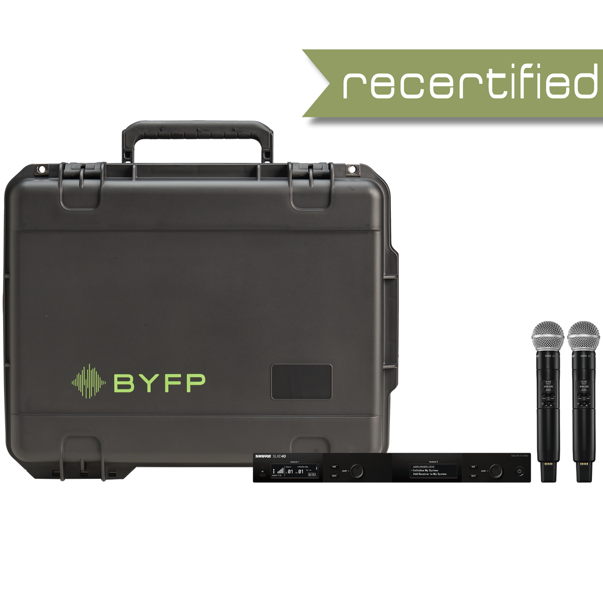 Shure SLXD24D/SM58 Dual Channel Wireless Handheld Microphone System to ...